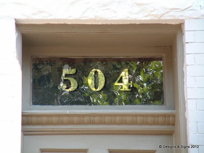 Glass Gilding - Transom Numbers 504 - Designs & Signs