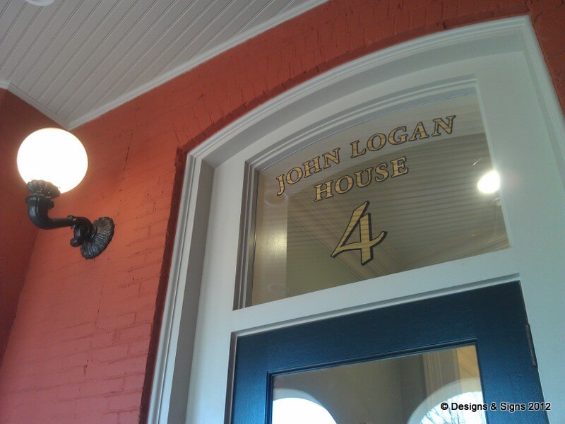 Glass Gilding - John Logan House - Designs & Signs