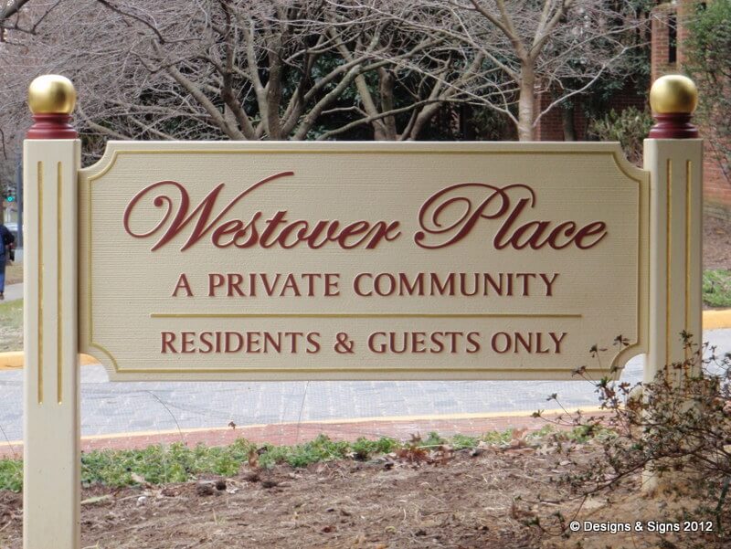 Sandblasted Signs - Westover Place - Designs & Signs