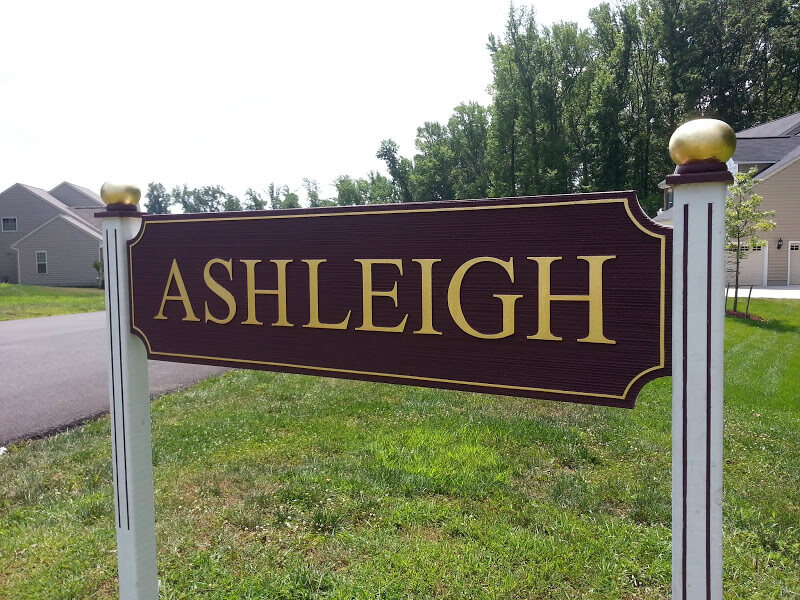 Development Entrance Sign at Ashleigh in Lanham. We make great signs!