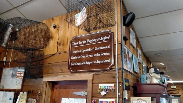Teak Sign - Perfectly Made, on Display at Anglers Sports Center - D&S