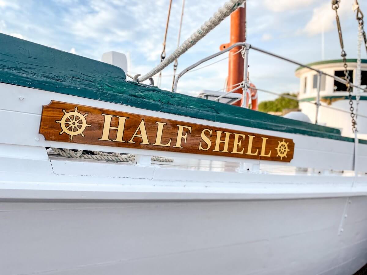 Quarterboard Boat Signs - Half Shell - Designs & Signs