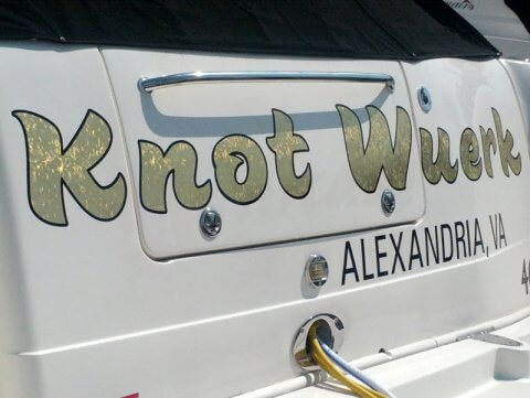 Gold Leaf Boat Names - Knot Wuerk - Created by Designs & Signs